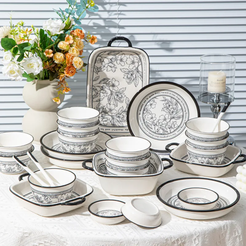 Unique restaurant dinnerware set Vintage Tableware luxury dinner plate ...