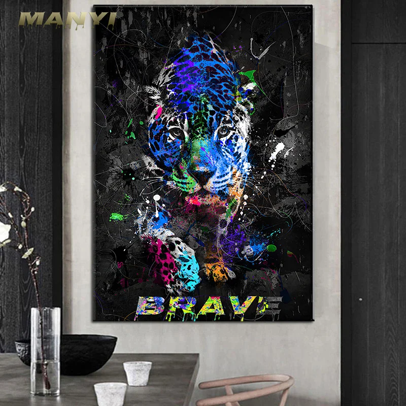 Graffiti Lion and Tiger Animals Wall Art Pictures and Prints Become ...
