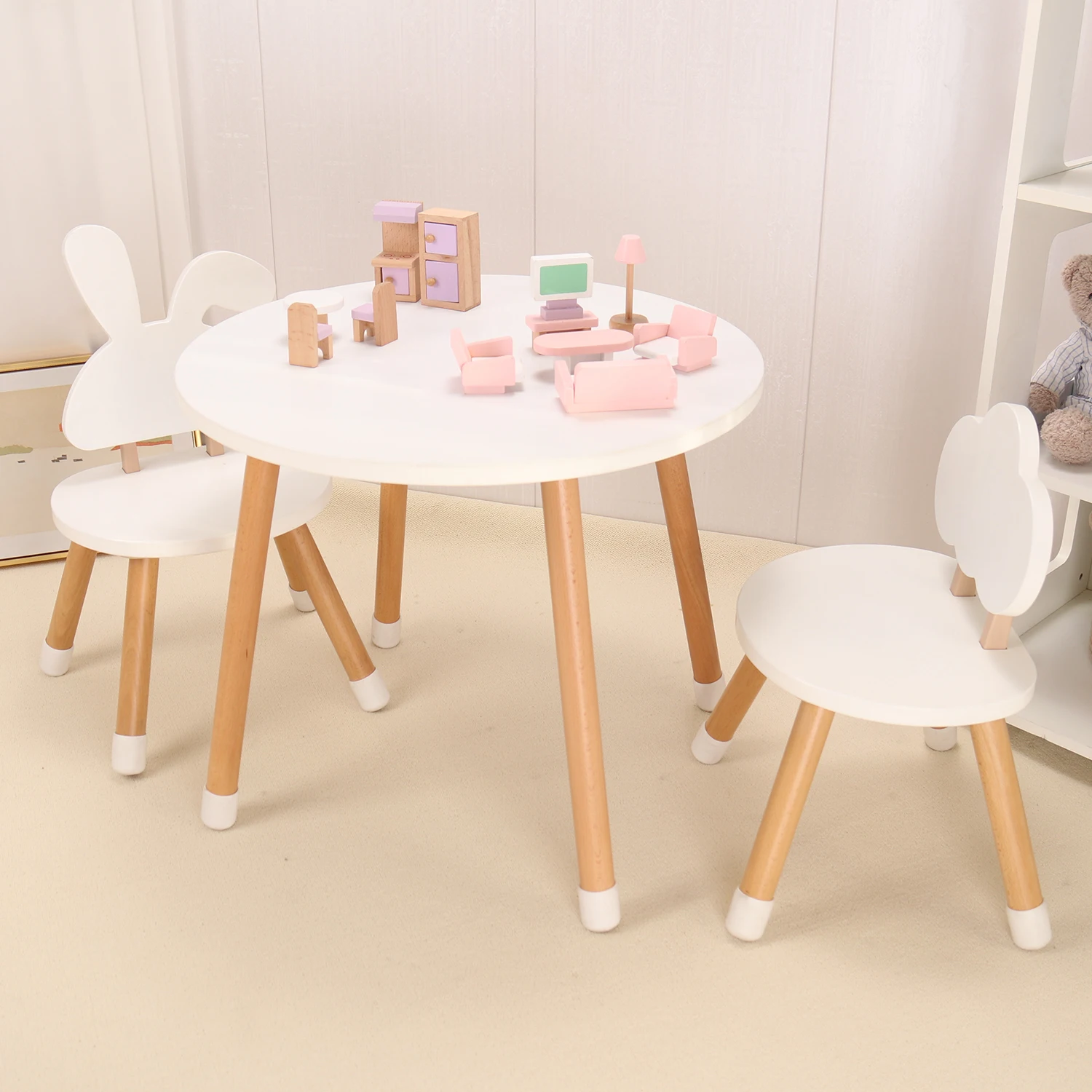 Ins Children's Furniture Kids Table Wooden Baby Study Party Table and ...