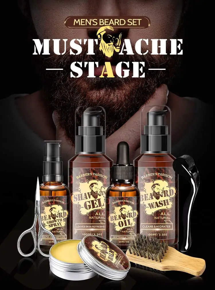 BARBERPASSION Private Label Moisturize Nourish Beard Growth Oil Kit ...