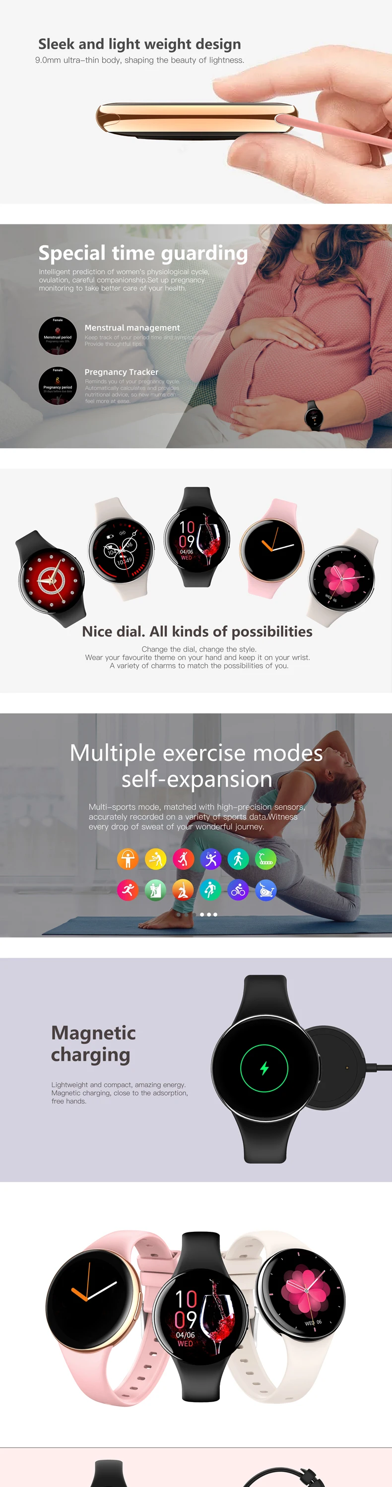 2024 Ladies Necklace Amoled Smart Watch Dm75 With 1.04inch Amoled ...
