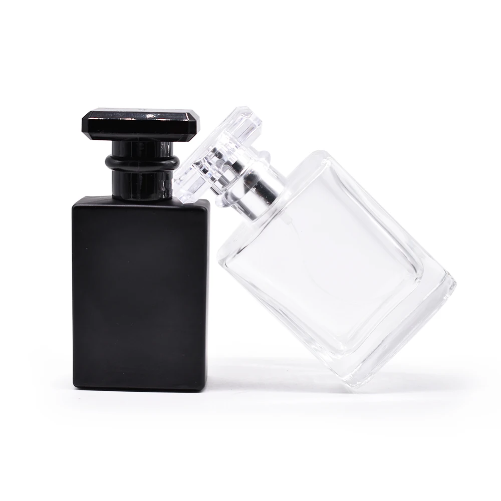 Luxury Square Matte Black Perfume Spray Bottle High-end 30ml 50ml Empty ...