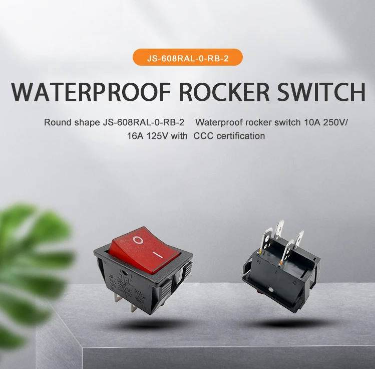 圆形js-608ral-0-rb-2防水翘板开关10a 250v/16a 125v，具有ccc认证 - Buy 防水翘板开关,轮船船型开关,黑色按钮开关 Product on Alibaba.com
