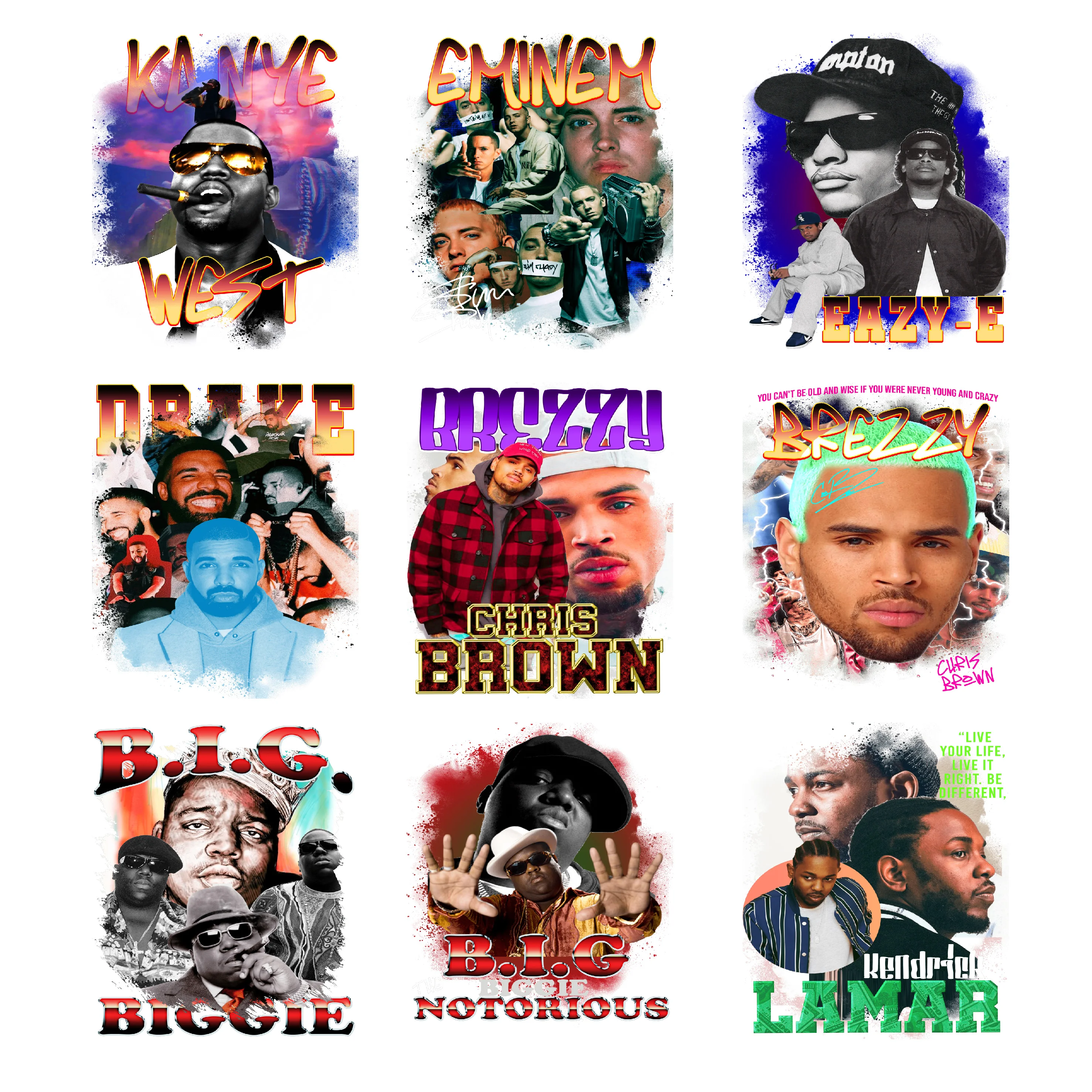 Custom Hip Pop Heat Transfers - DTF Designs for T-shirts