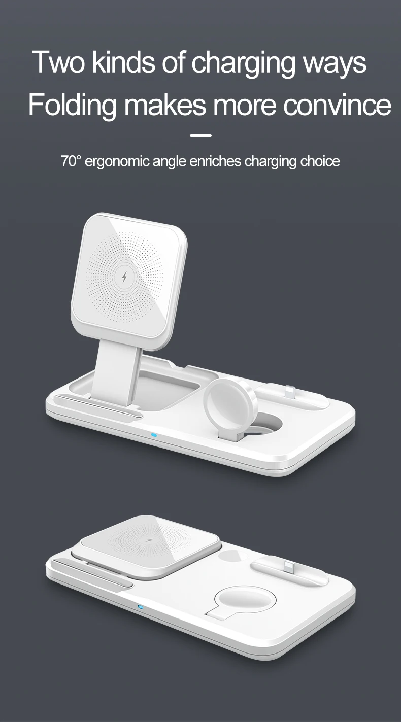 Slim Foldable Portable 15w Fast Charging 3 In 1 Wireless Travel Phone ...