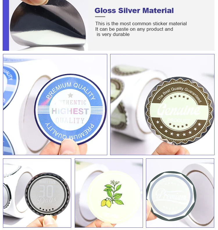 Custom Label Sticker Logo 3d Logo Metallic Stickers Round Logo Roll ...
