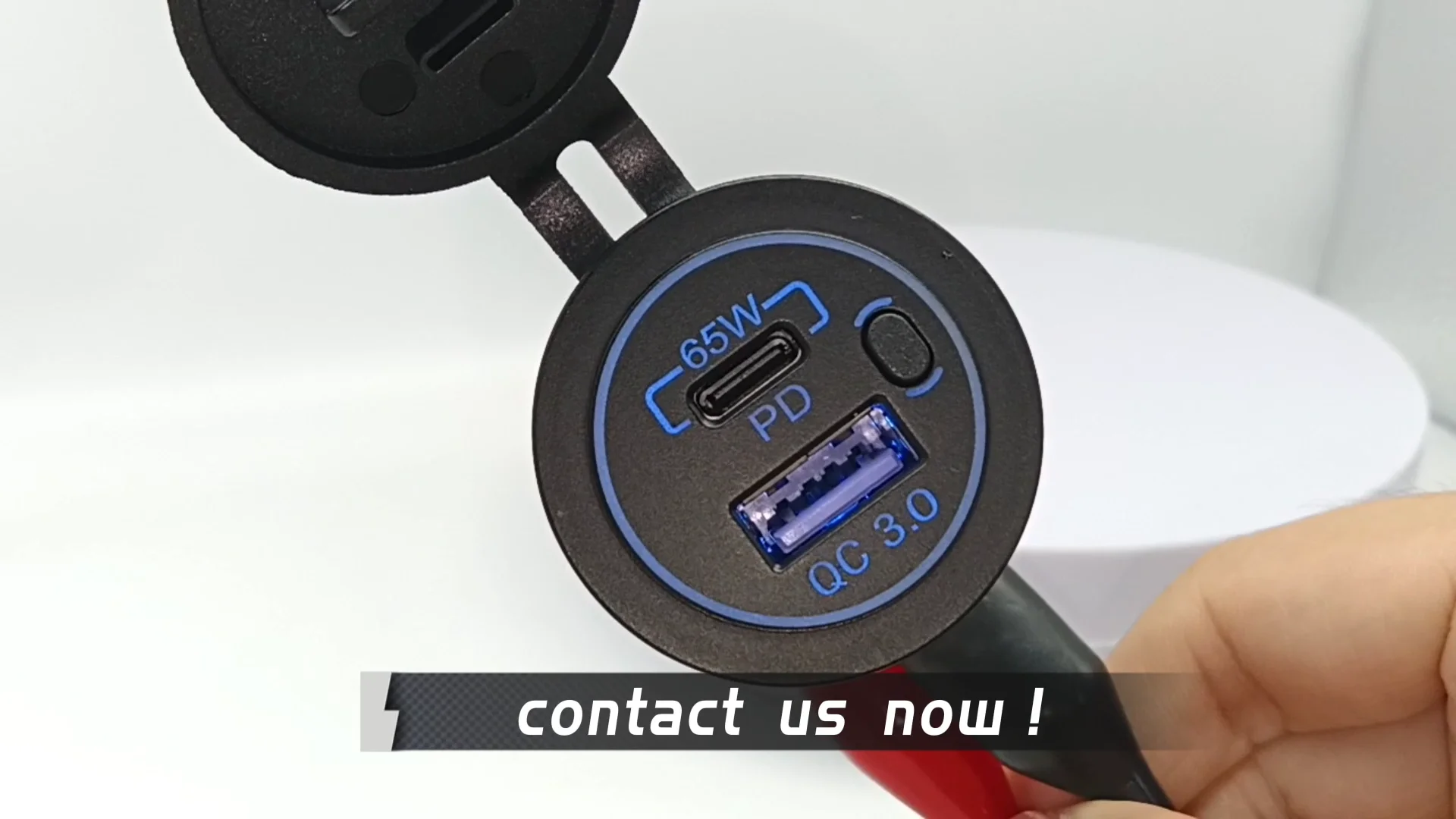 Car Charger 65w Type C Pd 12v / 24v Led Light Qc3.0 Dual Usb Socket For ...