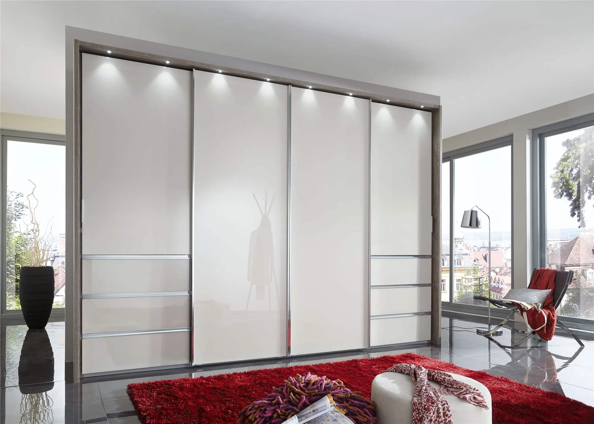 Acrylic Combination White Wardrobe Closets Systems Organizers