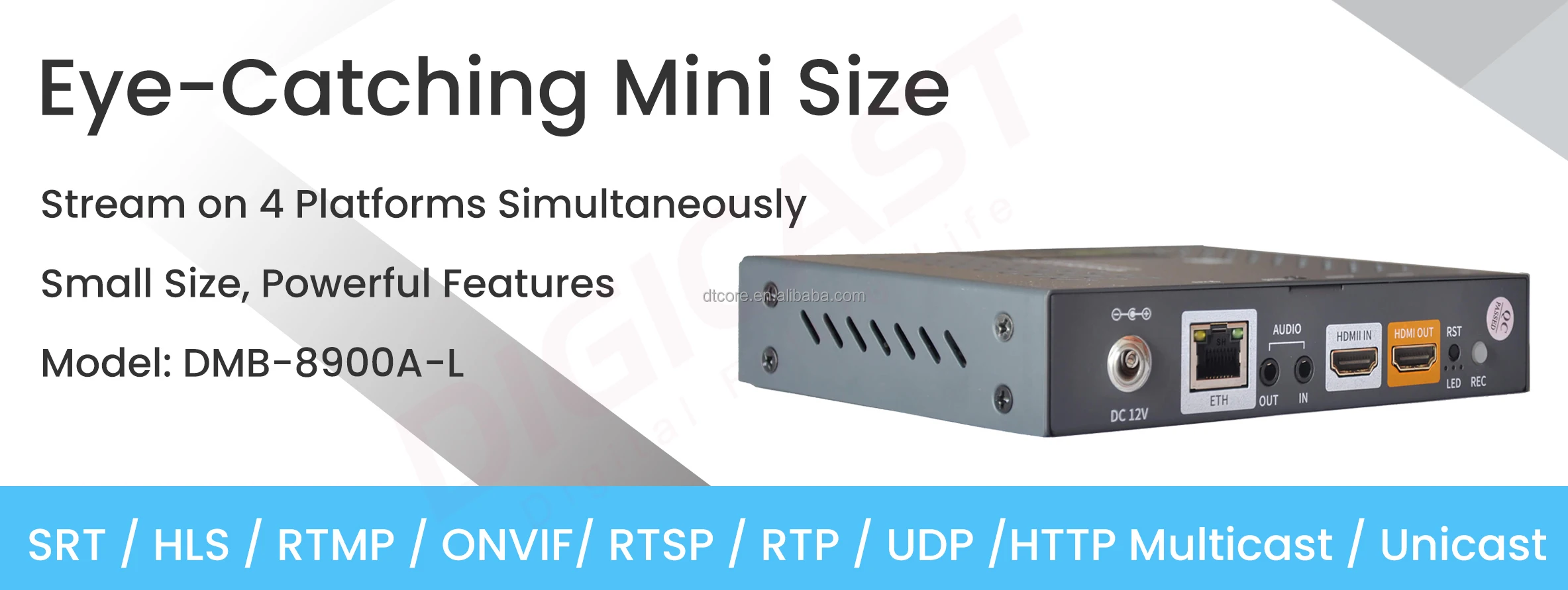 DMB 8900AL Encoder - H.265 Portable IPTV Encoder with Webrtc