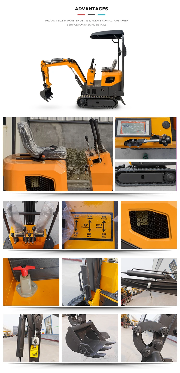 1ton Hydraulic Euro5 Engine Agricultural Mini Excavator With ...