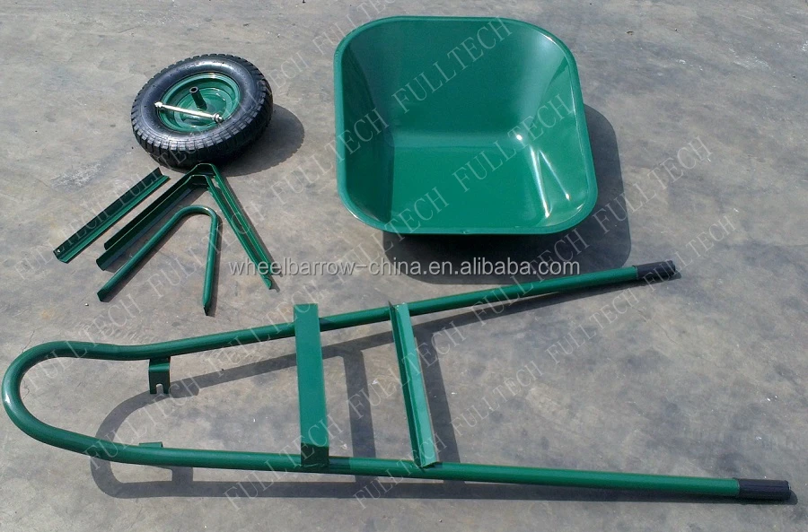 Farm Tool Green Wheelbarrow With Pneumatic Wheel Welded Handle For ...