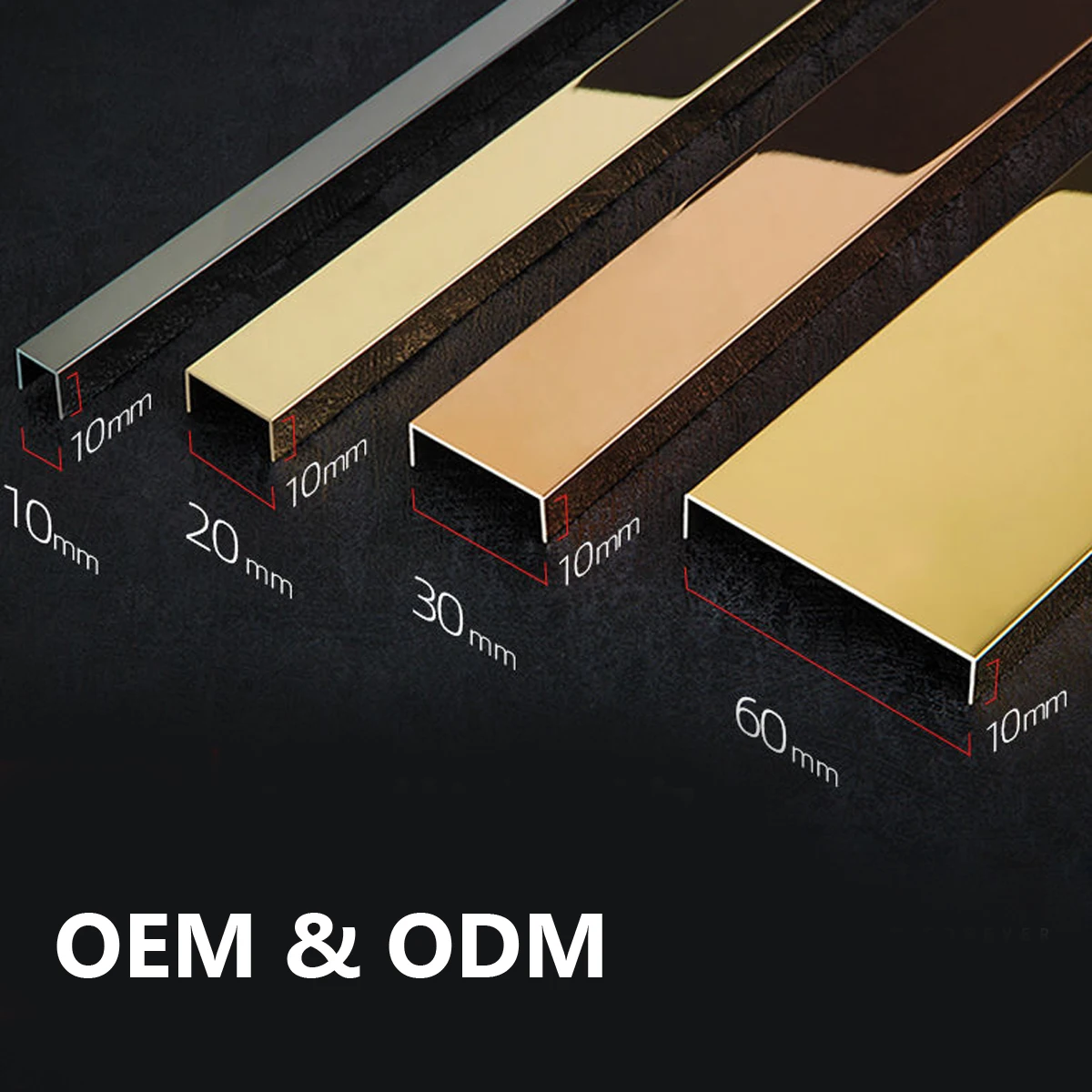 Living Room Decor with Metal Inlay Strips & Ceramic Tile Trim