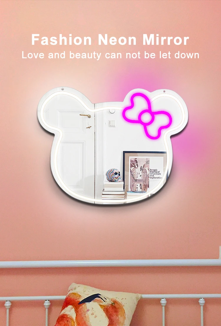 Divatla High Quality New Design Cut Mn Neon Mirror Led Light Wall ...