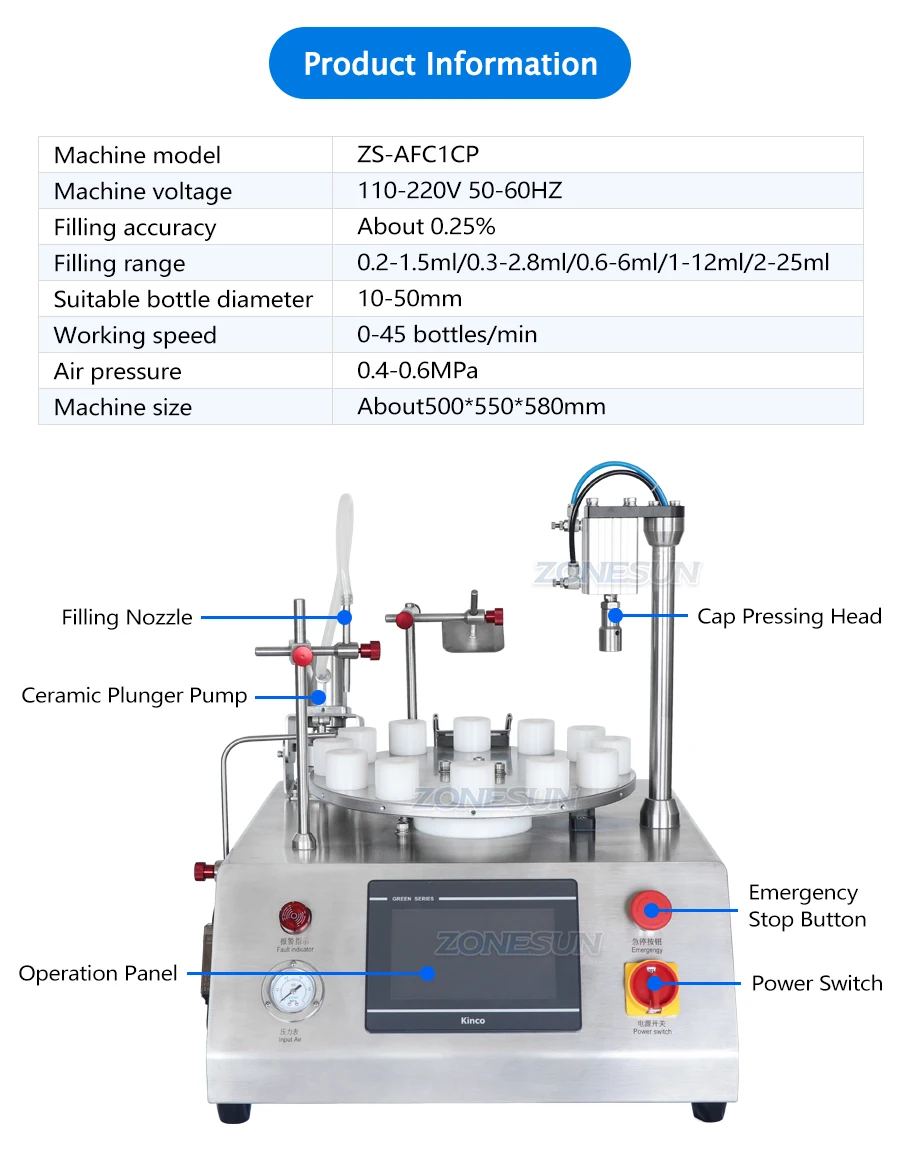 ZONESUN ZS-AFC1CP Ceramic Plunger Pump - High-Accuracy Liquid Filling ...