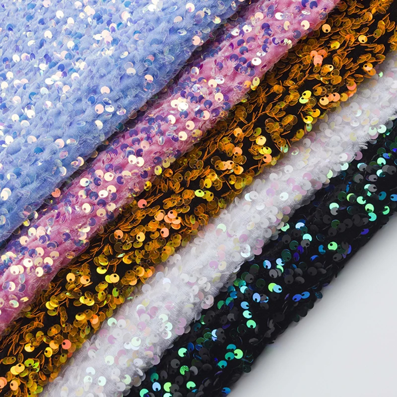 4 Way Stretchable Stretch Sequin Fabric - Wholesale Price