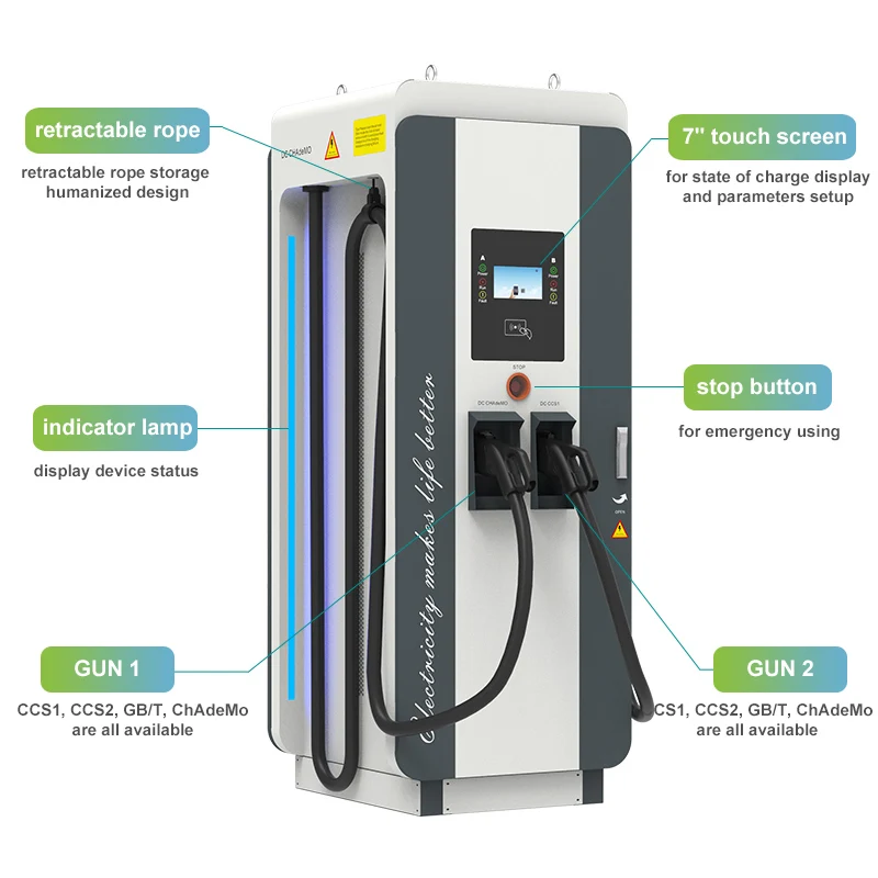 Hongjiali Commercial Ccs Comb2 Gbt Chademo Multi Sockets 40kw 50kw 60kw 180kw Electric Car Dc Ev ...