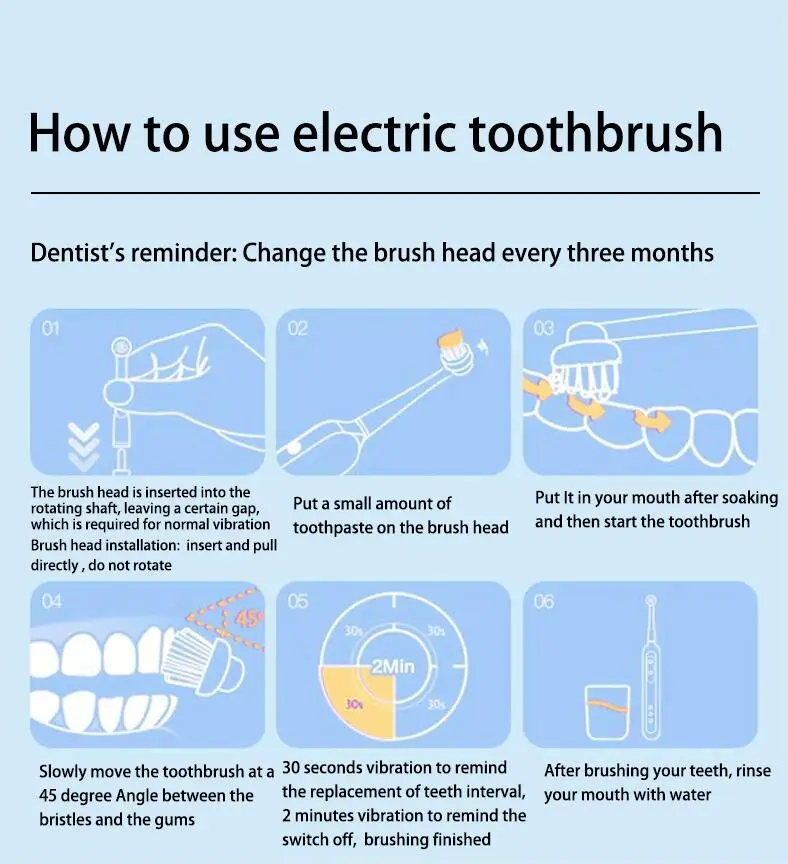 OEM Adults Sonic Electric Toothbrush Oscillating Rotary Rechargeable ...