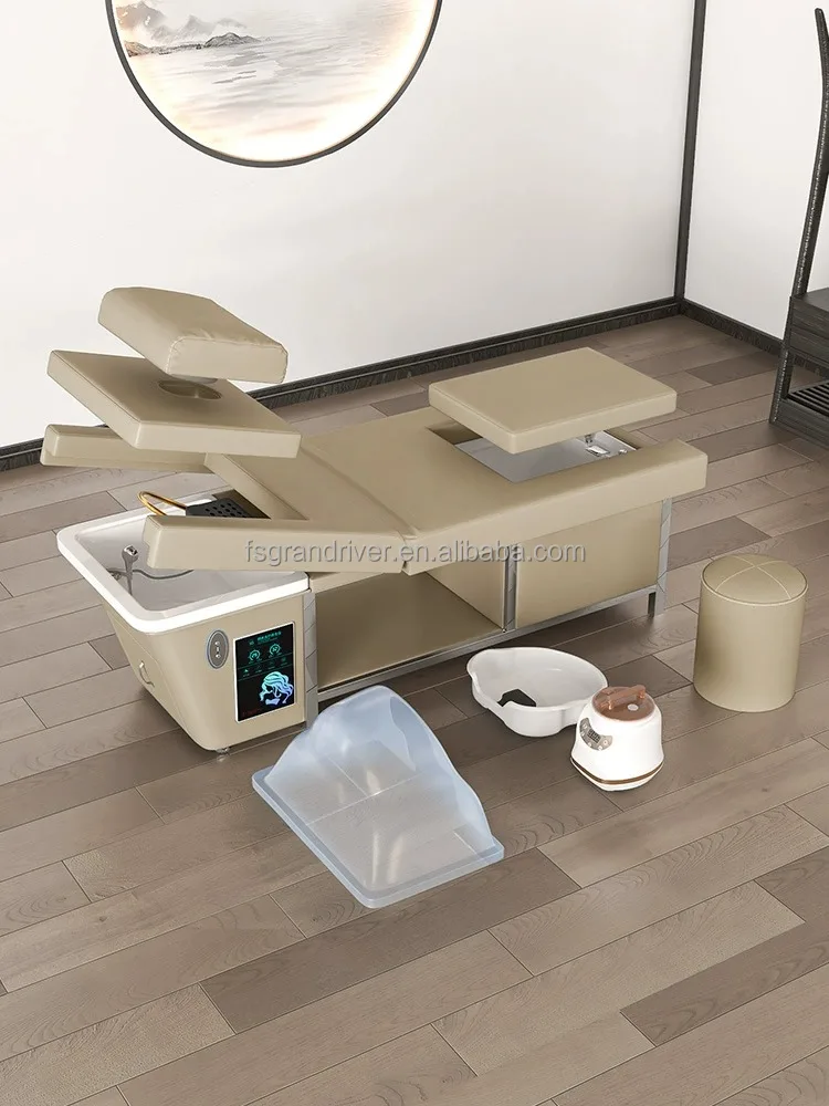 Professional Hair Washing Massage Table Shampoo Bowl Bed Spa Heated ...