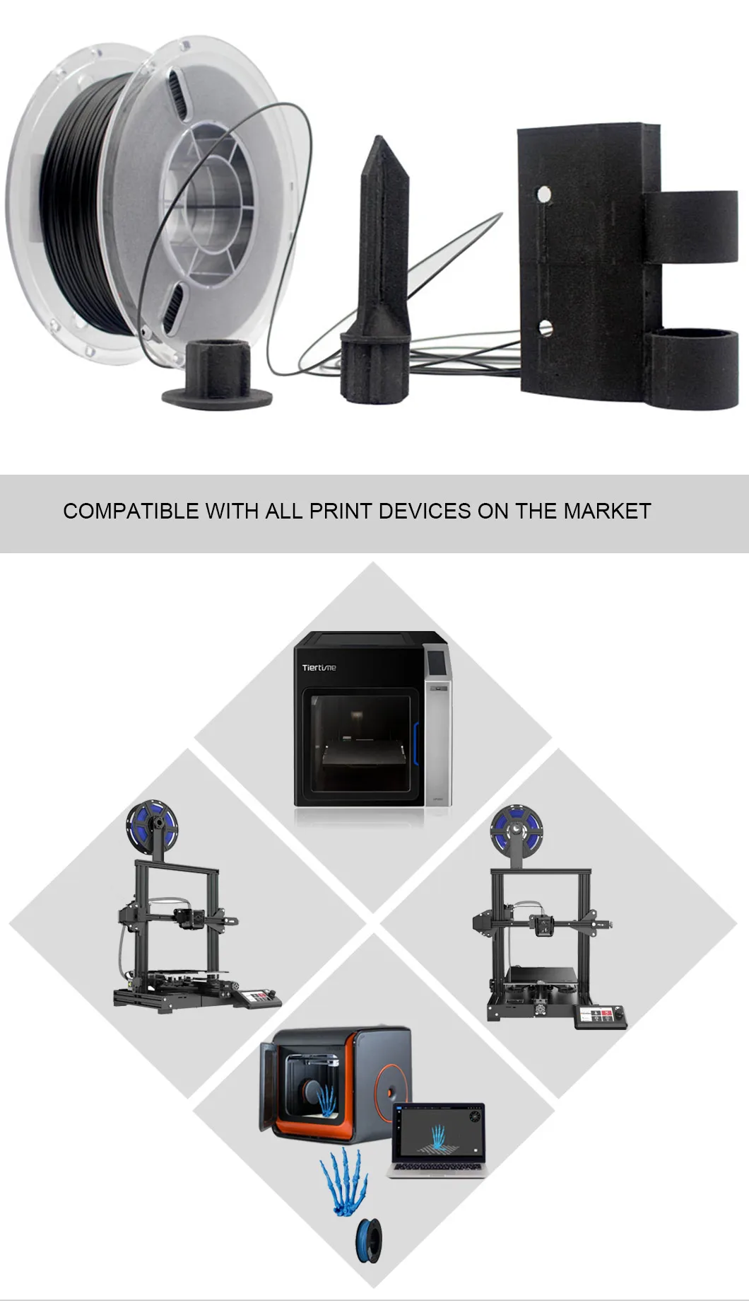 Carbon Fiber Filled Nylon Filament PA-CF 1.75mm 1KG - Durable 3D ...