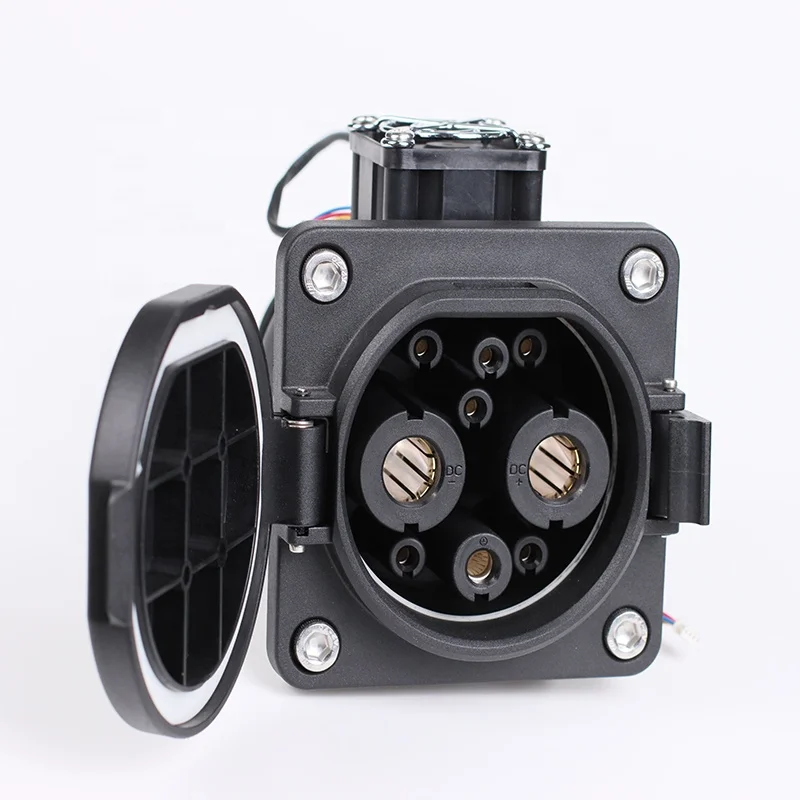 EV DC 200A Inlet EV Connector GBT Socket with cooling system support ...