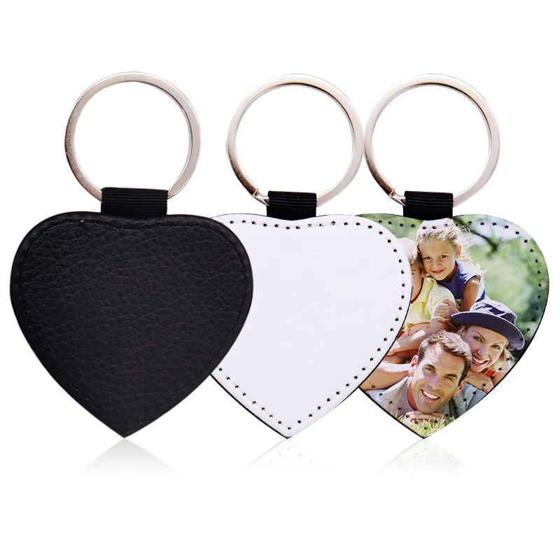 White Leather Keychain - Sublimation Blank Keychain Leather