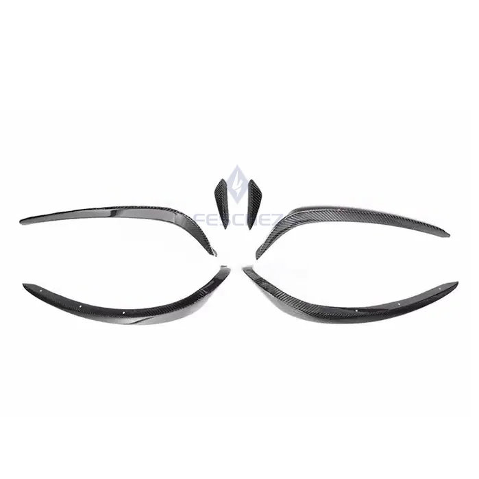 Carbon Fiber Front Bumper Splitter Auto Body Kits Fog Canards For ...