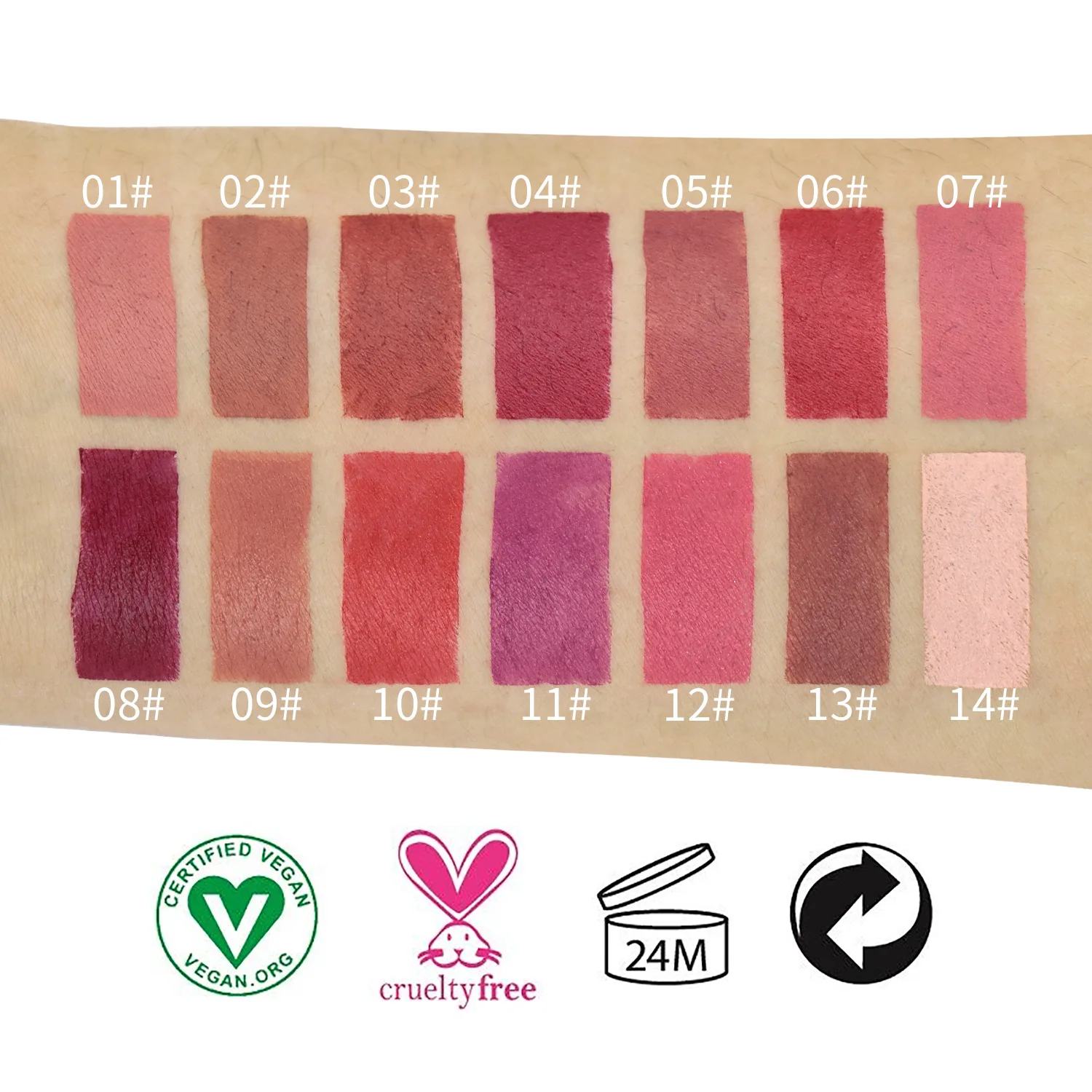 Neutral Matte Velvet Square Tube Lipstick Transparent Shell Multi-Color ...