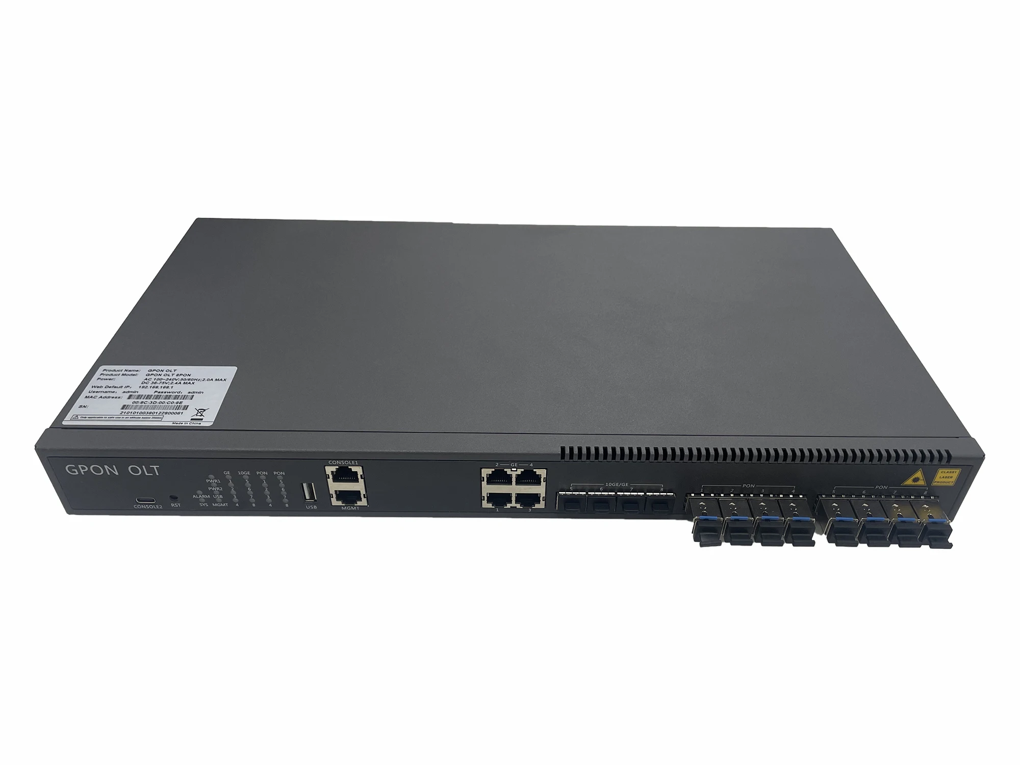 8 PON Port GPON OLT with 20KM C++ GPON SFP - 2 Year Warranty