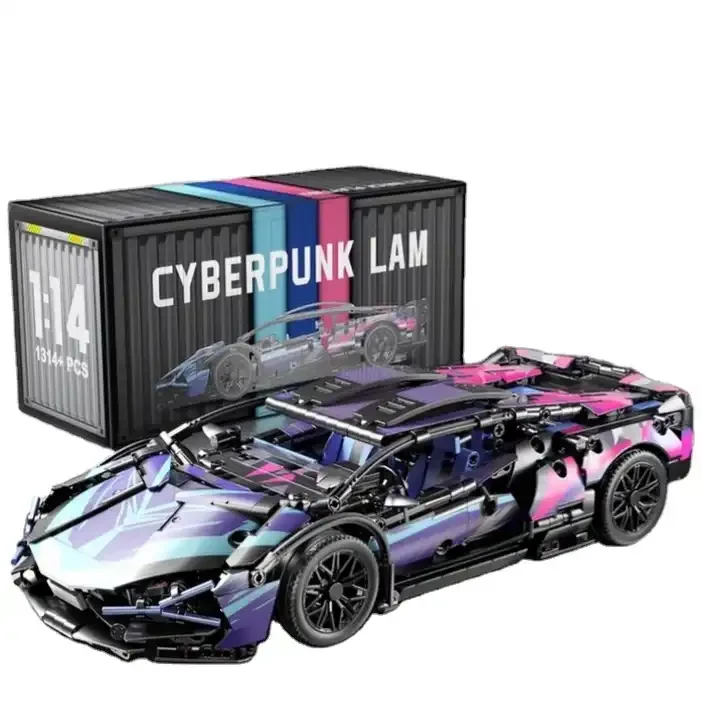 1314pcs Cyberpunk Building Block Set Lambor Super Car Electric Rc 2.4g ...