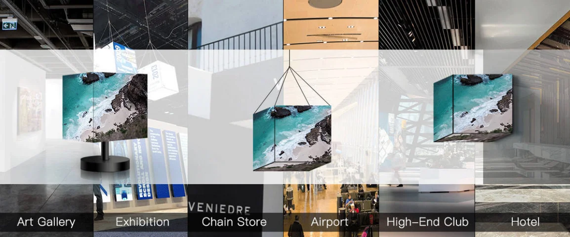 Outdoor Indoor Giant Led Cube Display Standing Cuboid Display Four ...