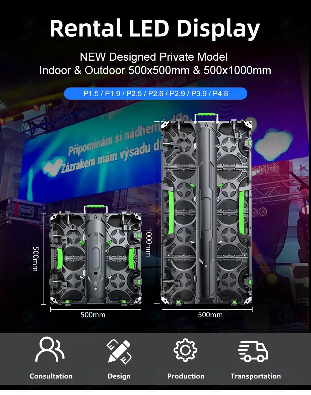 Free Flight Case 4mx3m LED Video Wall - Complete System