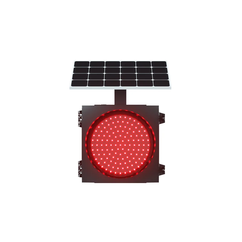 200mm Red Warning Flashing Road Safety LED Solar Blinker Traffic Light ...