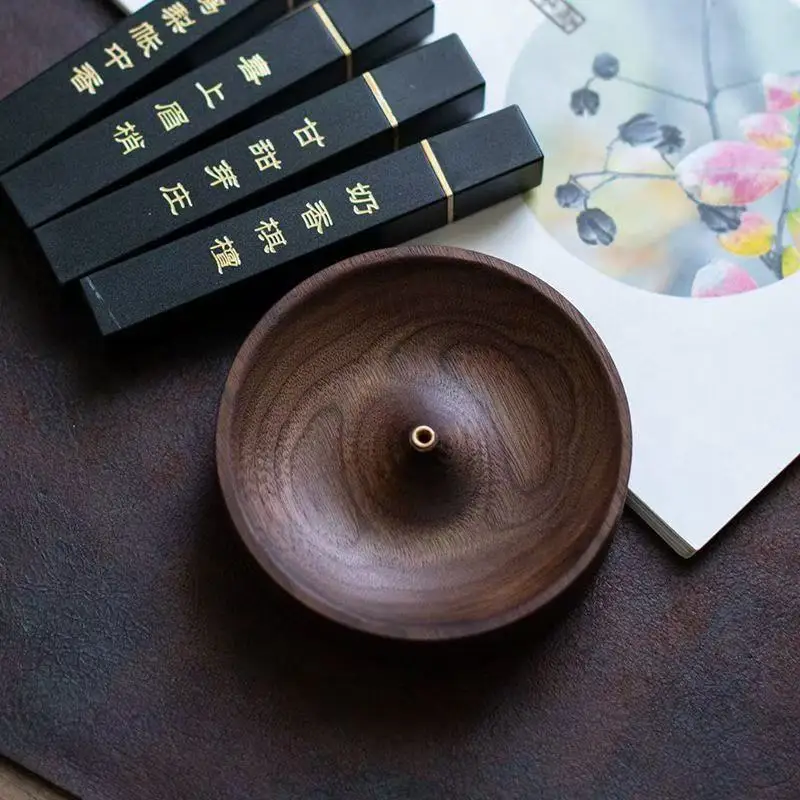 Luxury Walnut Solid Wood Incense Burner - Zen Style Home