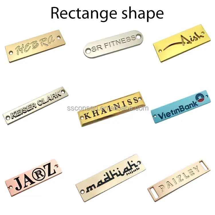 Custom Sea Water Resist Metal Logo Labels for Swimwear