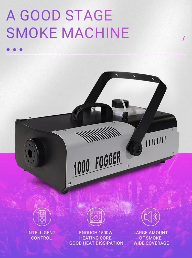 CH 1000W Smoke Fog Machine Stage Light for Wedding Party,controlled ...