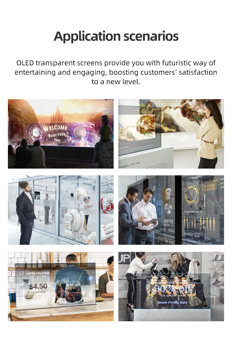 55inch High Transparent Oled Signage Display Toled Authentic Panel ...