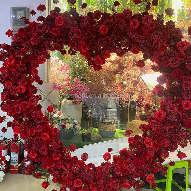 Artificial Red Rose Wedding Arch - Elegant Decor Solution