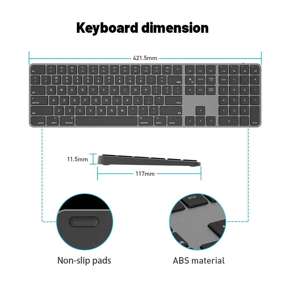 Keyceo Multidevice Keyboard - Ultrathin, Wireless, and LED Backlit