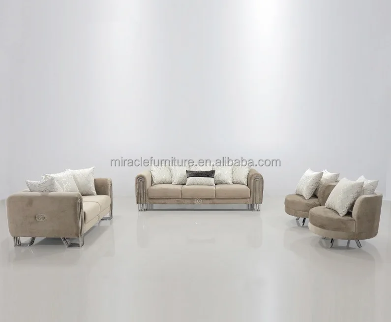 Wholesale Nordic Living Room Sofa Set - Gold Stainless Steel