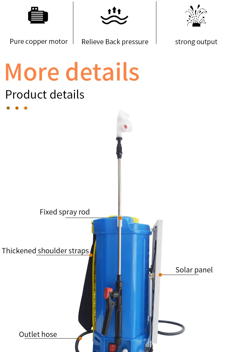 20l Capacity New Solar Powered Agricultural Sprayer 0.15-0.5mpa Strong ...