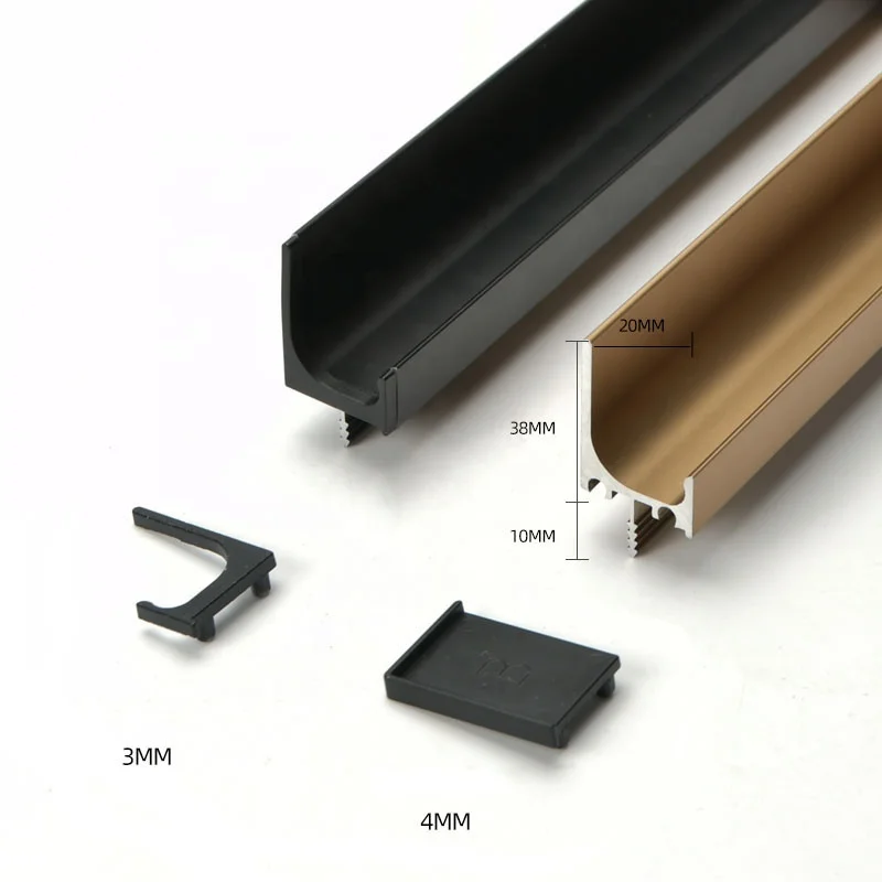 Profile Handle Black Customized Cabinet Furniture Pull Handle Design L ...