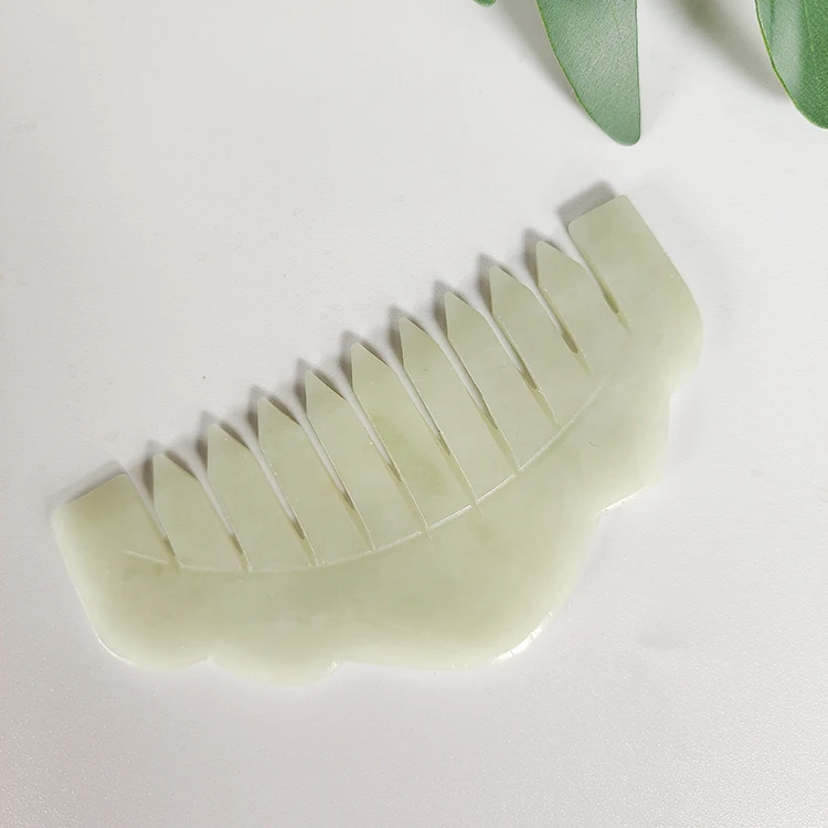 Hot Sale Jade Gua Sha Natural Face Massager Head Massager Green Jade ...