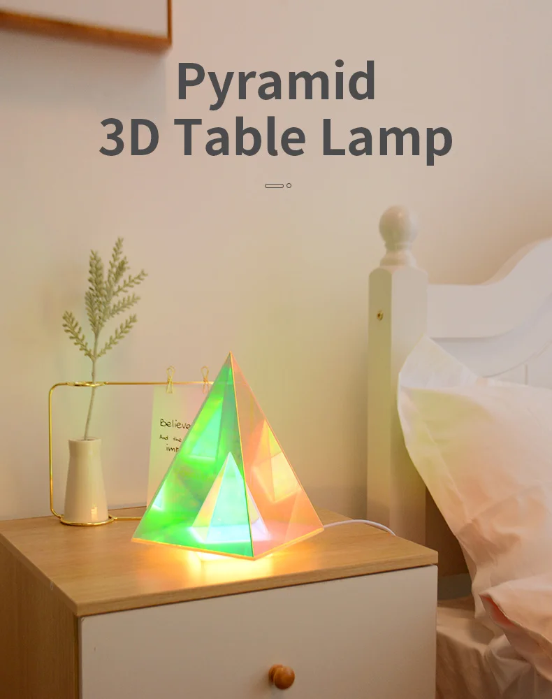 Modern Bedroom Decorated Rainbow Colorful Acrylic 3d Infinity Cube Lamp ...