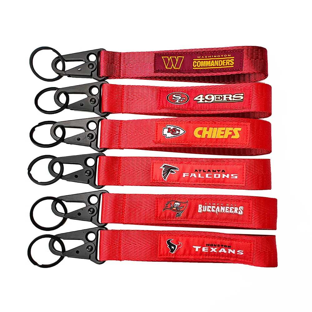 2023 High Quality Custom Nfl Carabiner Keychain Short Wrist Strap With ...