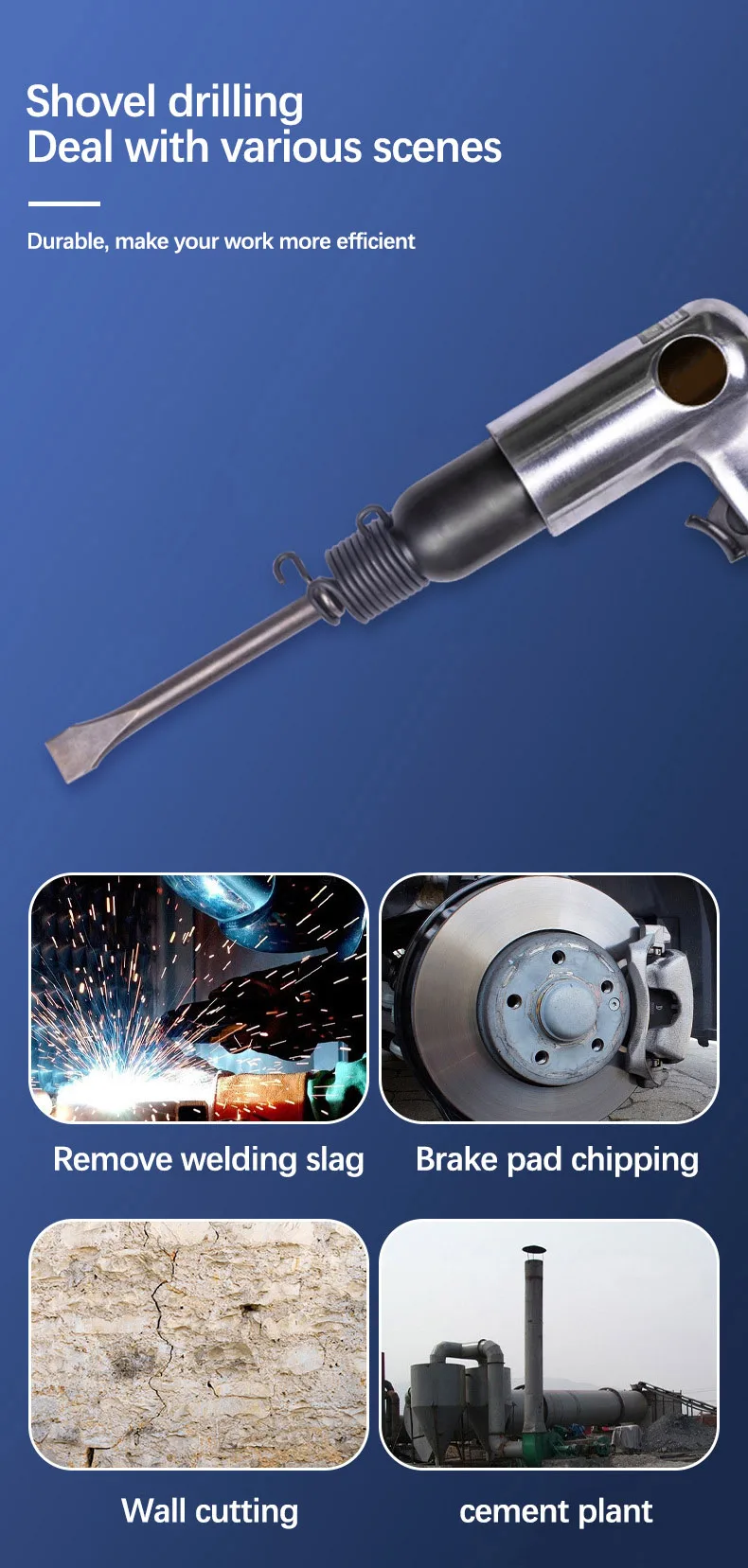 Hand-held Air Shovel - Efficient Pneumatic Tool for Rust Removal