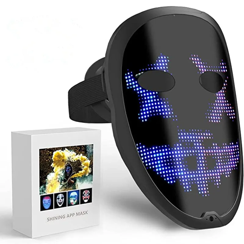 Led Rave App Control Mask,Diy Colorful Glowing Mask - Buy Led Rave Mask ...