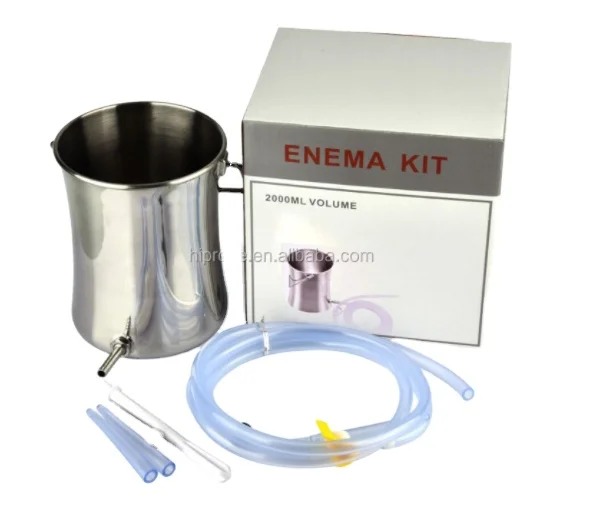 2L Stainless steel Enema Bucket Kit For Enema Cleaning with tube ...