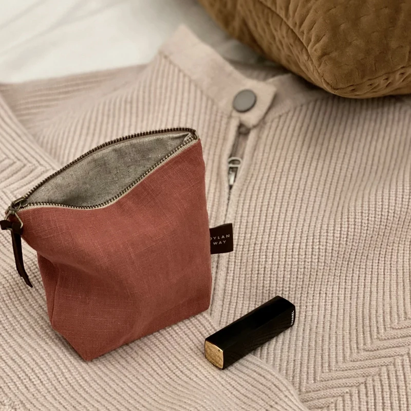 Private Label Colorful Linen Makeup Cosmetic Pouch Beauty Zipper Bag ...