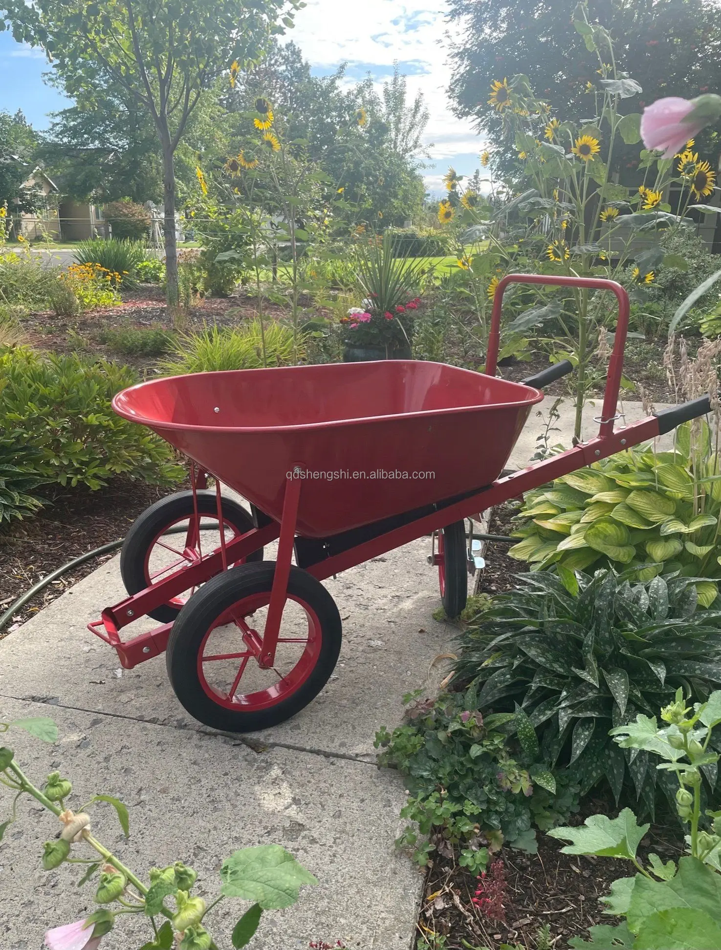 Three Wheels Wheelbarrow - Heavy Duty Garden & Construction