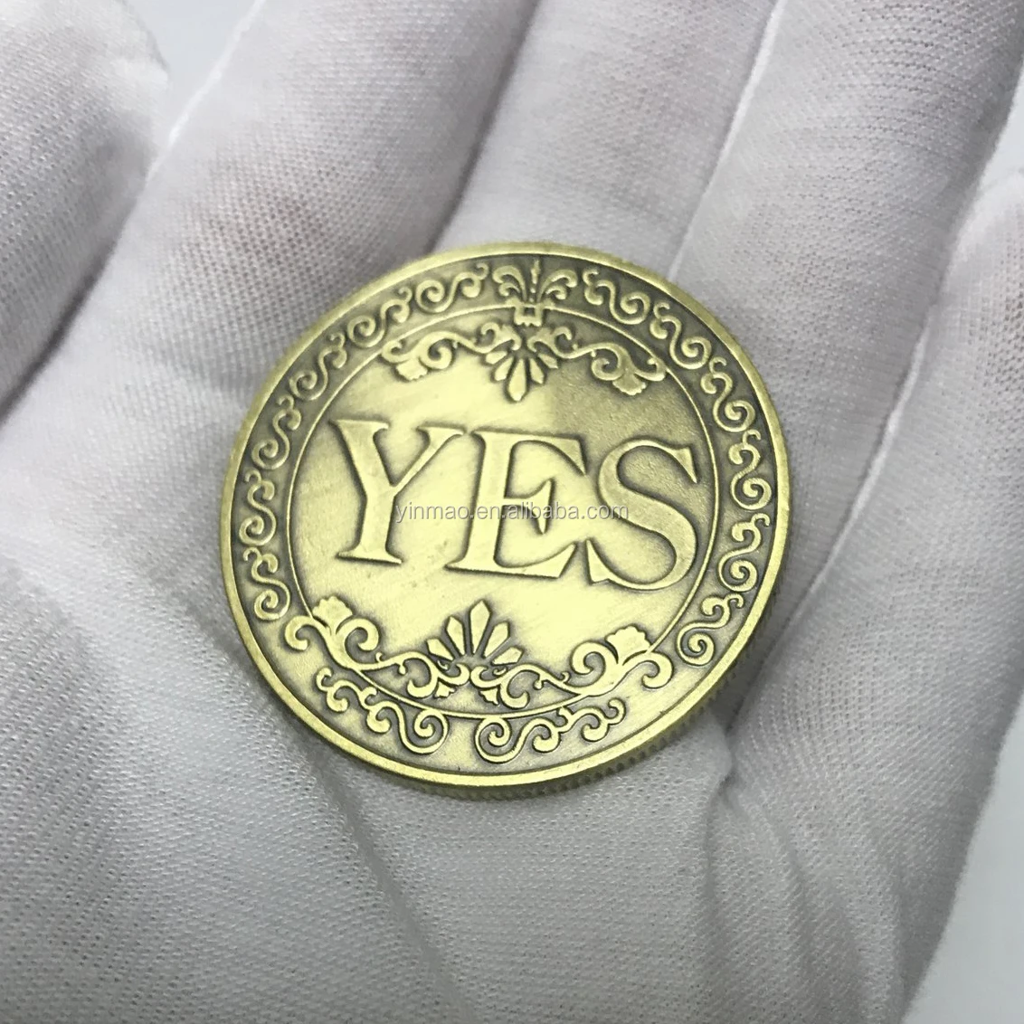 Yes No Letter Challenge Coin Lucky Divination Wish Coin Decision Maker ...